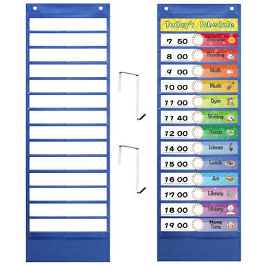 AMIAEDU Daily Schedule Pocket Chart, Classroom Schedule Pocket Chart ...