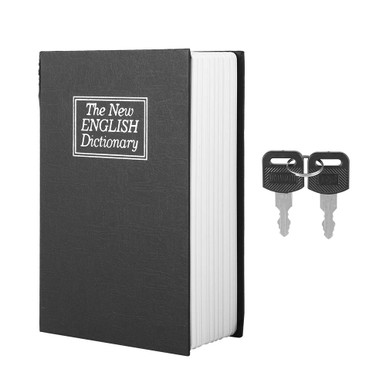 Book Safe With Key Lock, Black English Dictionary Safe Box Dictionary ...