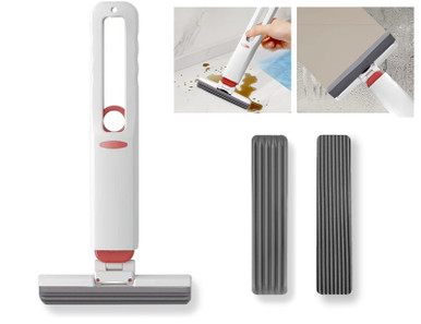 Mini Mop,Hand Mop Portable Easy to Store Hand wash Free,Wet and Dry Use ...