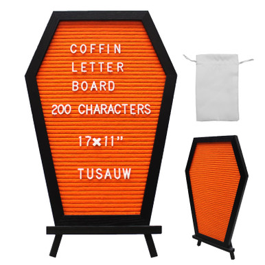 TUSAUW Coffin Letter Board with Holder, Gothic Message Board With White ...