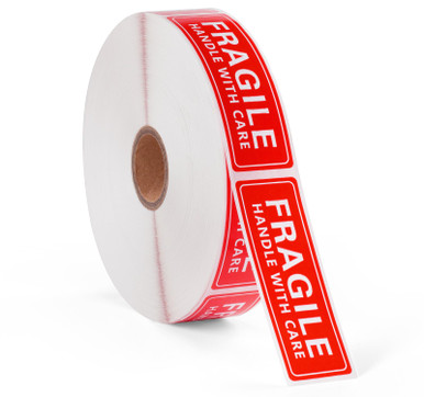 1 x 3 Inch Fragile Stickers Handle with Care 1000 Permanent Adhesive ...