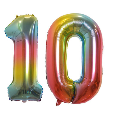 10 Number Balloons Jumbo 10 01 Foil Number Balloons Party for Birthday ...