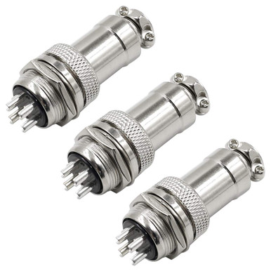 Augiimor 3 Sets Metal Male Female Panel Connector 4 Pin Aviation Plug ...