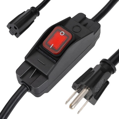 Outdoor Extension Cord Inline On/Off Switch Flat Plug Extension Cord 3 ...