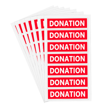 Donation Stickers,4X1 Inch Red Color-Coded Moving Labels,160 Pcs Per ...