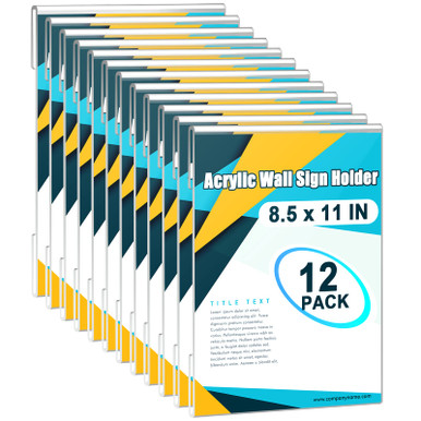 [NO Drilling] 12 Pack Acrylic Sign Holder 8.5 x 11 inches with Adhesive ...