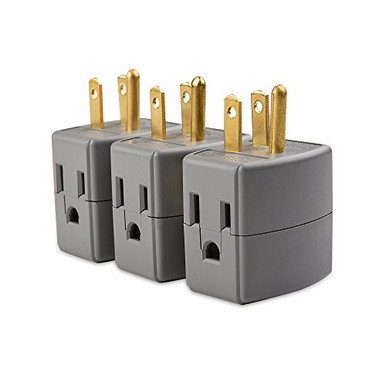 Cable Matters (3-Pack) 3-Outlet Grounded Cube Wall Tap ...