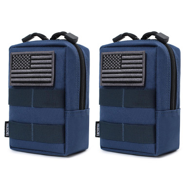 2 Pack Molle Pouches - Tactical Compact Water-Resistant EDC Pouch (Navy ...