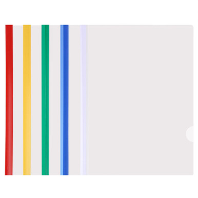 GUOKOFF A4 Clear Report Cover, 7mil, 5 Colors (10 Pack ), 15mm Sliding ...