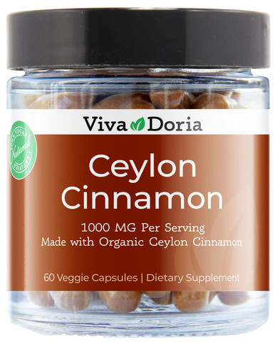 Viva Doria Ceylon Cinnamon, 60 Veggie Capsules, 1000mg Per Serving ...