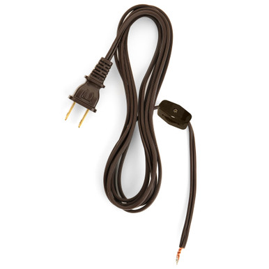 I Like That Lamp 8 Ft Brown Lamp Cord with Switch, Vinyl Covered ...