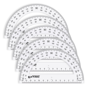 Protractor 5 Count - Protractor for Geometry, 6 Inch Clear Plastic ...