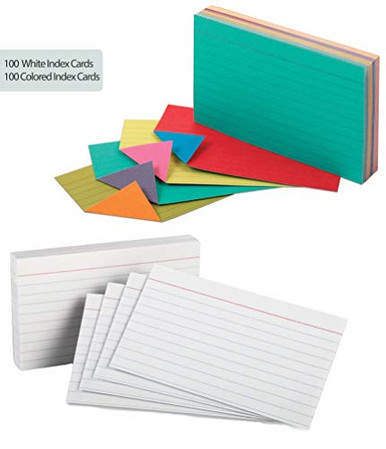 Index Cards - 3x5 Inch - Heavy Weight Ruled Index Card - 100 White ...