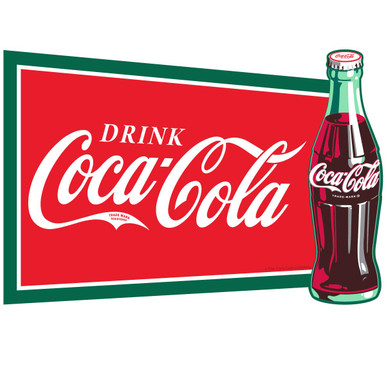 Retro Planet.com - Coca-Cola Soda Vinyl Sticker, Drink Logo with Bottle ...