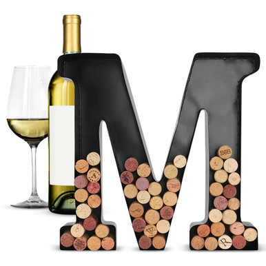 G Francis M-Shaped Letter Wine Cork Holder Decor - Wall or Table Metal ...