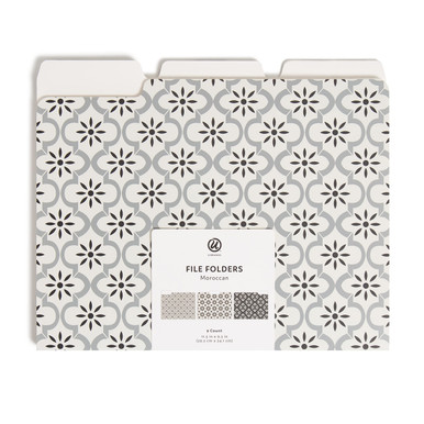 U Brands Moroccan File Folders, Office Supplies, 1/3-Cut Tabs in ...