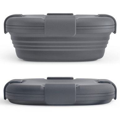 STOJO Collapsible Sandwich Box - Carbon Grey, 24oz - Reusable Food ...
