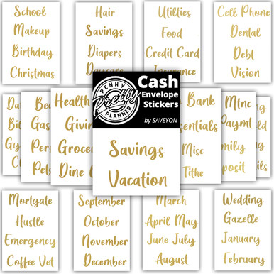 70 Gold Sticker for Envelopes - Budget Binder Labels to use on Cash ...