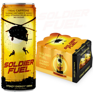 Soldier Fuel SteadyEnergy drink | Caffeine + Extra B Vitamins + Taurine ...