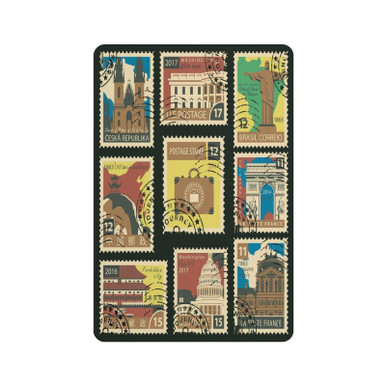 Wall Decor Tin Sign Set of Postage Stamps on The Travel Theme with ...
