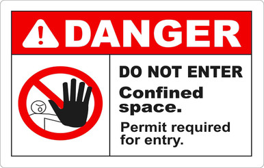 INDIGOS UG - Sticker - Safety - Warning - Do Not Enter Permit Required ...