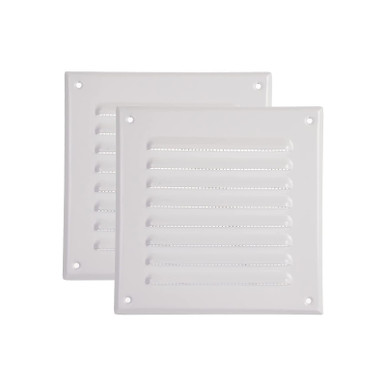 Vent Systems - 5" x 5" Inch - Pack of 2 - White - Metal Vent Cover ...