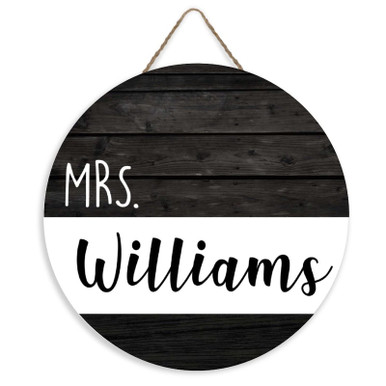 Personalized Rustic Teacher Name Sign Classroom Door Hanger Back to ...