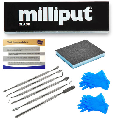 Milliput Epoxy Putty 10 Piece Set, Black Version - with Sculpting Tools ...