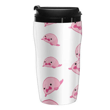 Pink Blob Fish Blobfish Print Pattern Coffee Mugs Travel Insulated ...
