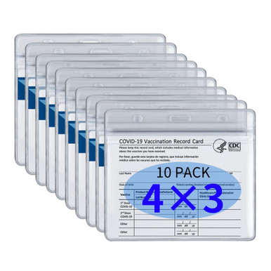 10 Packs CDC Covid-19 Vaccination Card Protector - 4x3" Vaccine Card ...