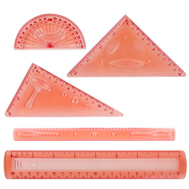 Larkpad Flexible Rulers 6-Inch, 180 Degree Protractor, 2 Triangle and 1 ...