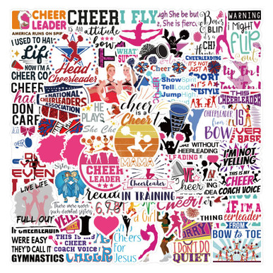 Cheer Stickers | 50pcs Waterproof Cheerleading Stickers, Cheer Vinyl ...