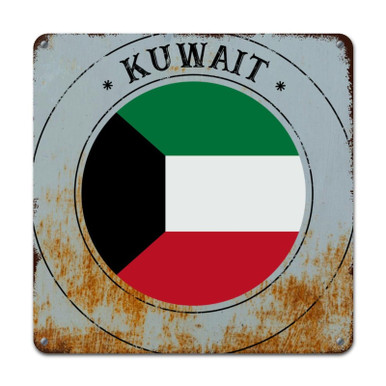 WoGuangis Kuwait Flag Metal Wall Decor Sign Kuwait Souvenir Metal ...