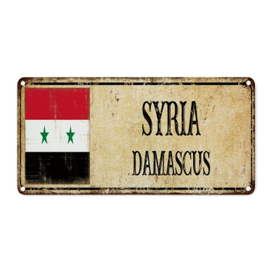 WoGuangis Middle East Countries Flag Wall Decor Metal Sign Damascus ...