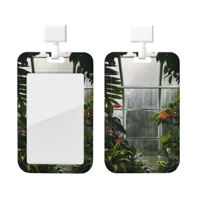 Scenery in The Window ID Badge Holder with Lanyard Plastic ID Card ...