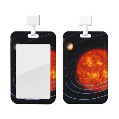 Outer Space Galaxy Solar System ID Badge Holder with Lanyard Plastic ID ...