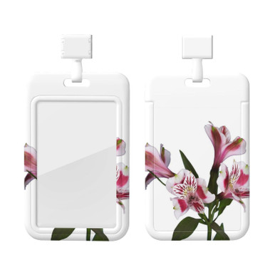 Fresh Alstroemeria Flowers ID Badge Holder with Lanyard Plastic ID Card ...