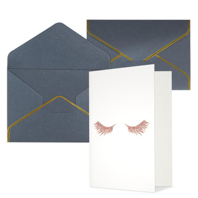 Rose Gold Eyelashes Printed Greeting Cards Blank Note Cards Birthday ...