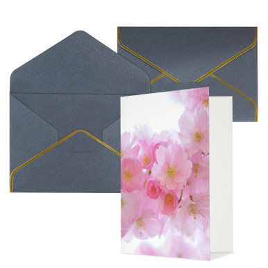 Pink Cherry Blossoms Printed Greeting Cards Blank Note Cards Birthday ...