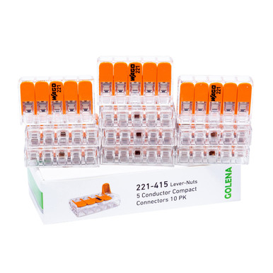 Wago 221 Series Lever-Nuts Wire Connector, Compact Splicing Connector ...