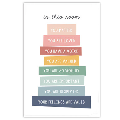 ARBOMG In This Room You Matter You Are Loved Poster, Classroom Wall Art ...