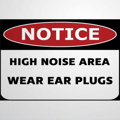Warning Signs Notice High Noise Area Wear Ear Plugs Sign 2 Pcs Window ...
