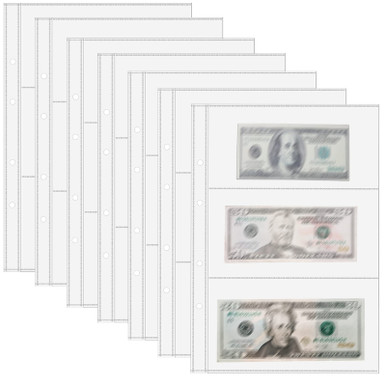 wexpw Currency Collection Sleeves Dollar Bill Sleeves 50 Sheets 3 ...