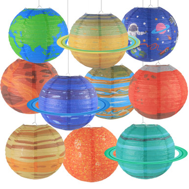 Space Birthday Decorations, Planet Paper Lanterns 10inch Round ...