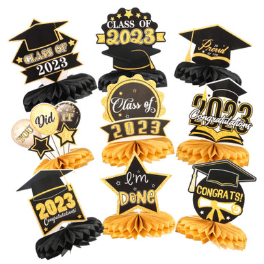 Desktop Adornment 9pcs Graduation Honeycomb Ornament Desk Topper ...