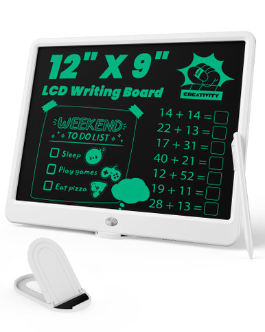 TEKFUN LCD Writing Board, 12" x 9" Portable Writing Tablet, Doodle ...