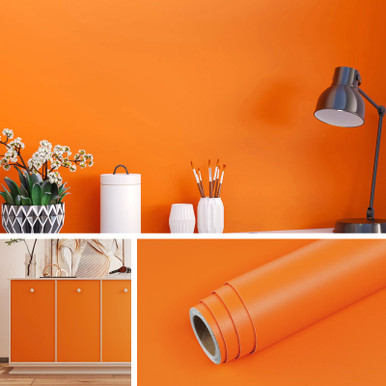 Livelynine Orange Peel and Stick Wallpaper 15.8x78.8 Burnt Orange ...