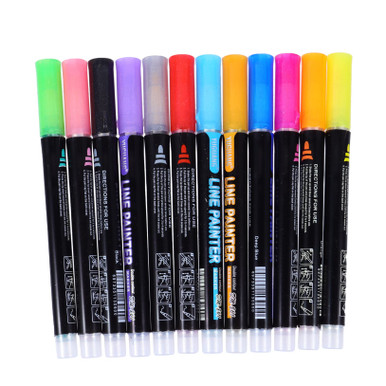 Color Highlighters 12pcs Double Line Marker Pen Highlighters Metallic ...