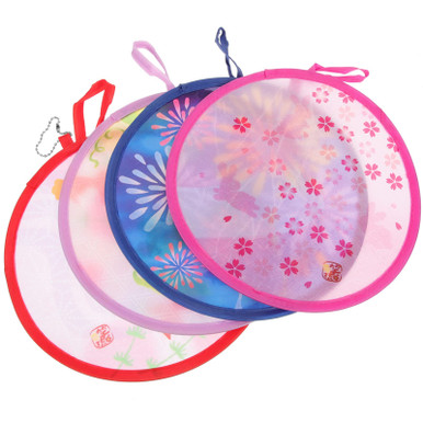 ABOOFAN Folding Fan Portable Fans Flower Pattern Foldable Fan Round ...