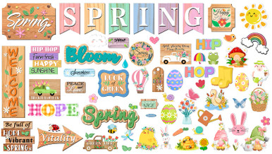 70Pcs Spring Summer Bulletin Board Decorations with 200pcs Glue Points ...